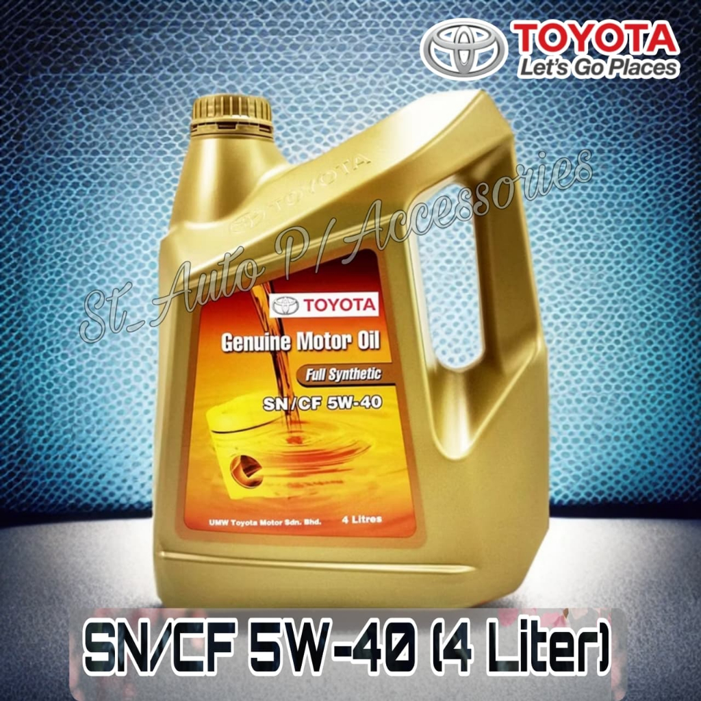 Toyota 5W40 (4 Liter) SN/CF Fully Synthetic Engine Oil - Altis, Estima ...
