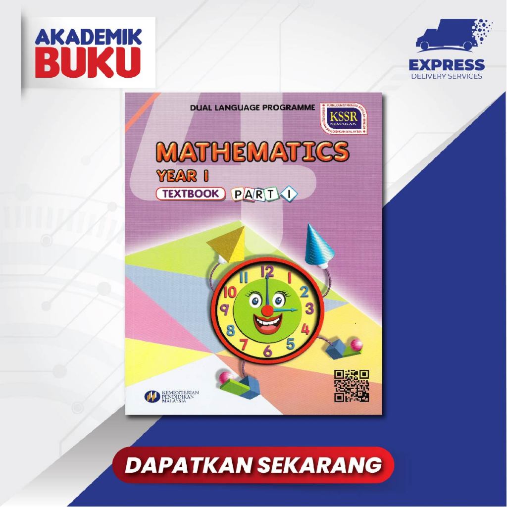 Akademik Buku DBP Text Book DLP Mathematics Year 1 Part 1 9789834912512 ...