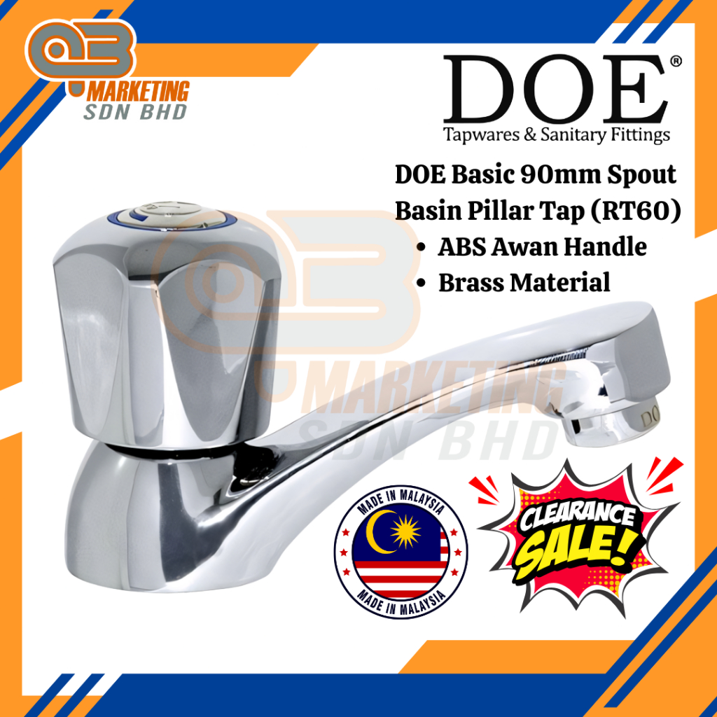 DOE Basic 90mm Spout Basin Pillar Tap | RT60 | Shopee Malaysia