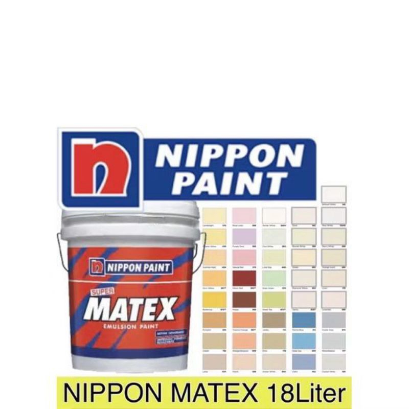 18L Nippon Paint Super MATEX Emulsion Paint Cat Kapur | Shopee Malaysia
