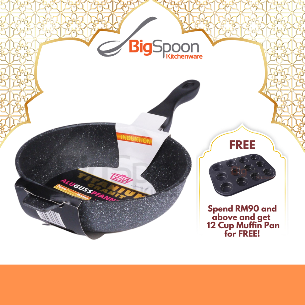 GSW Germany Titanium Granite Non Stick Deep Fry Pan Induction Frying ...