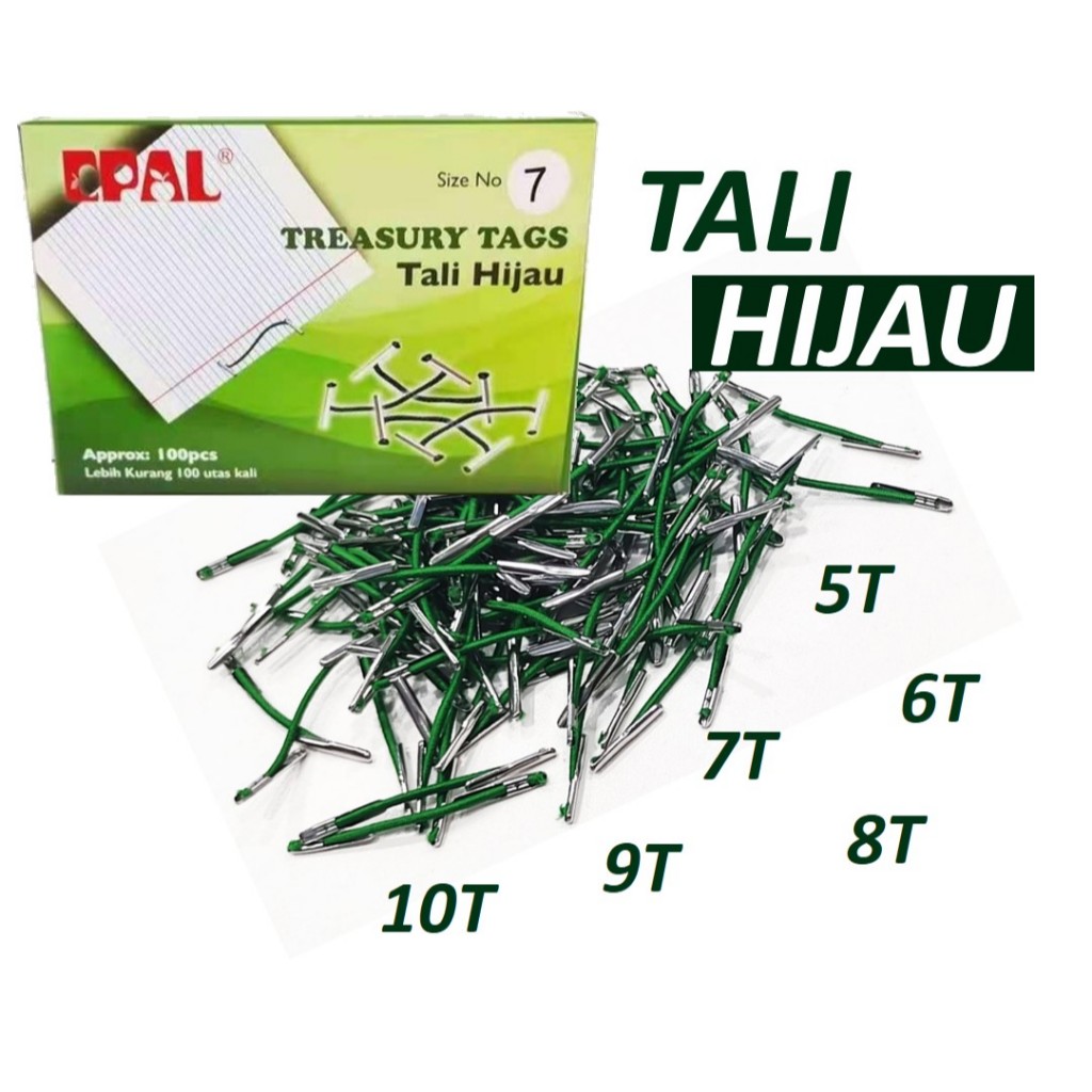 Treasury Tags Green Tags Tali Hijau 5T 6T 7T 8T 9T 10T Stationary Office Home Student Documents ...