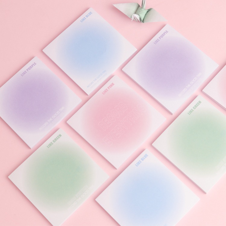 50 Sheets LIKE/Gradient Macaron Color Tearable Memo Pad/Non-Sticky DIY ...