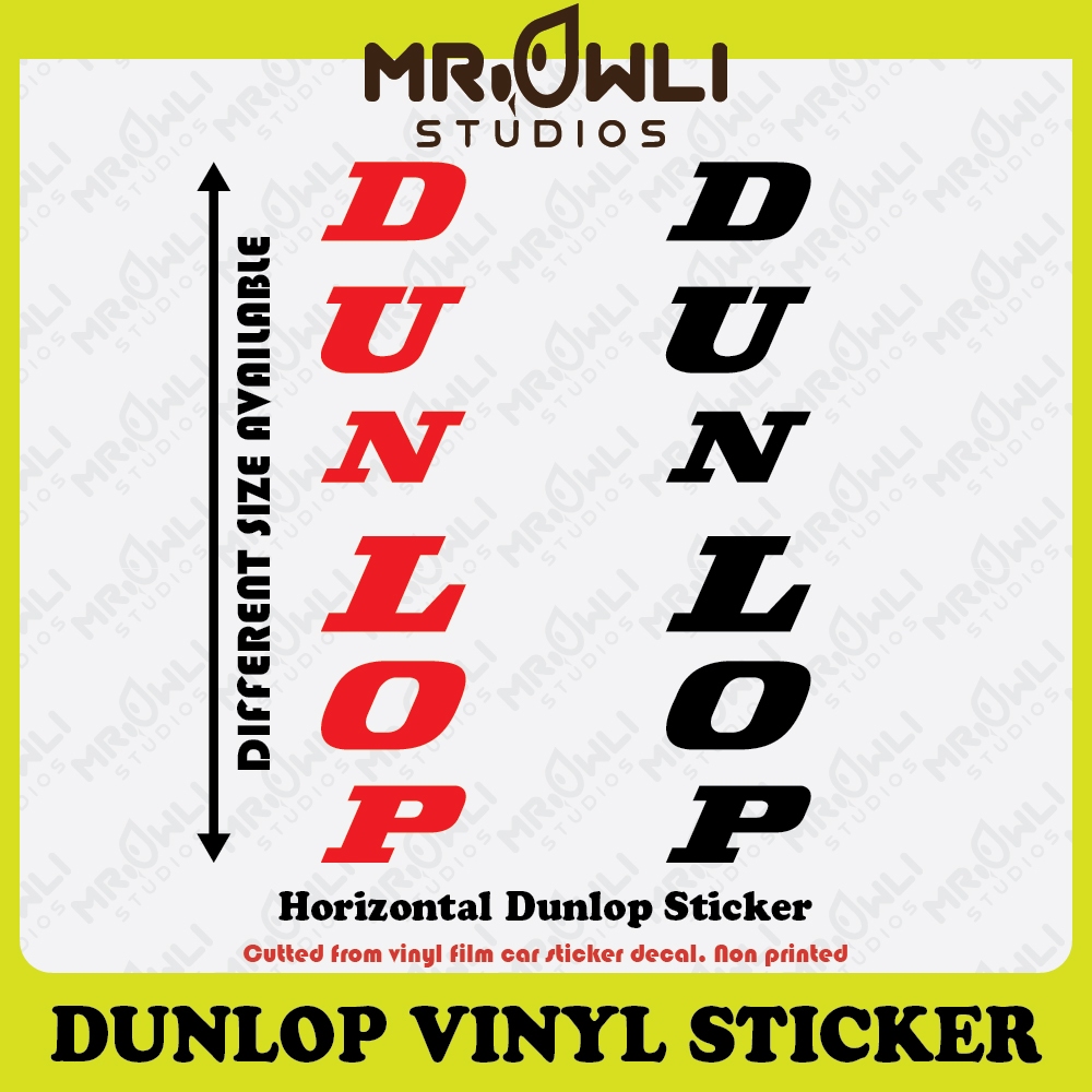 Dunlop Horizontal Car, Motorcycle Sticker Die Cut Vinyl Decal (2pcs ...