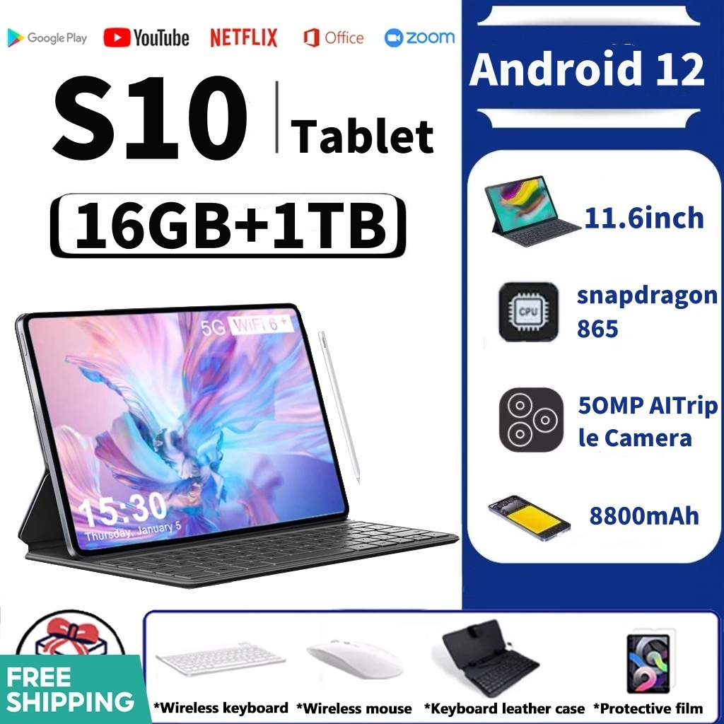 Original Smart Tablet S10 11.6-inch new tablet 8800mAh battery 16GB ...