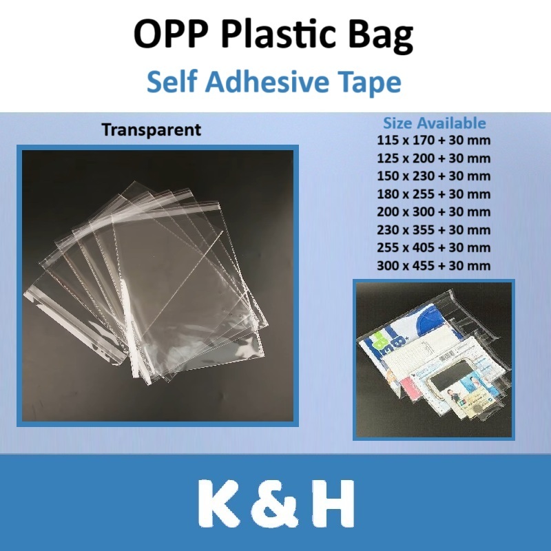 Beg Plastik (100 PCS) Self Adhesive Transparent OPP Plastic Bag/ OPP ...