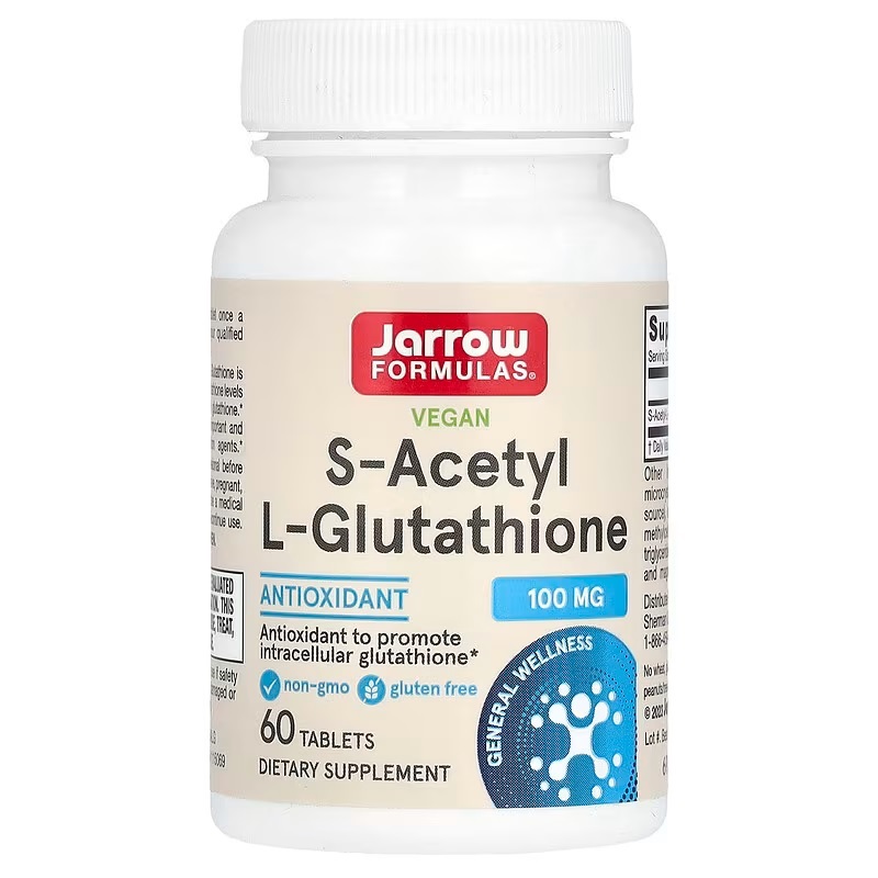 S-Acetyl L-Glutathione , 100mg , 60 Tablets , 100% Vegetarian, Brain ...