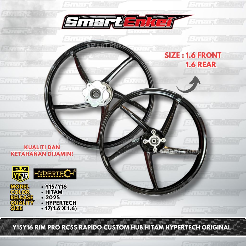 Y15/Y16 RIM PRO RC55 RAPIDO CUSTOM HUB HITAM HYPERTECH ORIGINAL ...