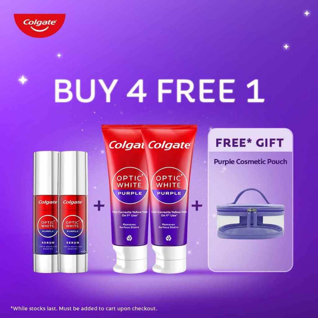 Colgate Optic White Purple Teeth Whitening Serum 40ml x2+Purple TP 100g ...