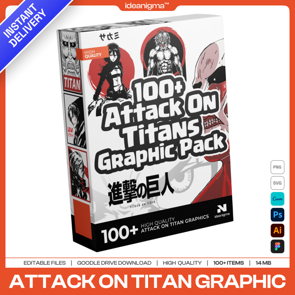 100+ Attack on Titan Graphic Pack 2025 | Graphic Design | Photoshop ...