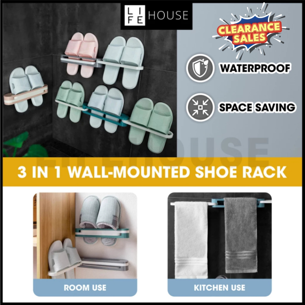 [Clearance] 3 in 1 Rak Selipar Rak Kasut Shoes Storage Hanging Rack ...
