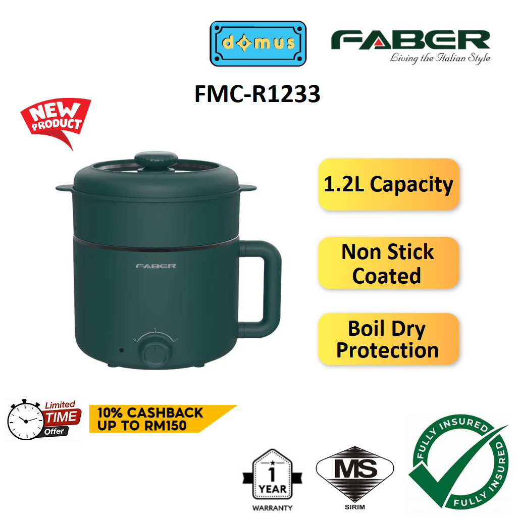 Faber Multi Cooker Pot 1.2L Non-Stick Good For Hostel Periuk Elektrik ...