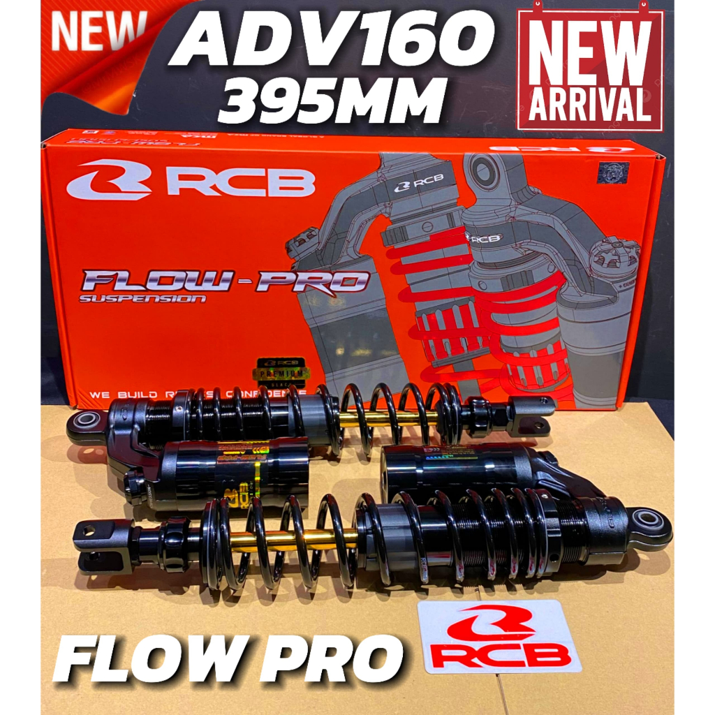 RCB ABSOBER HONDA ADV 395MM FLOW PRO SERIES BLACK GOLD ABSOBER ADV160 ...