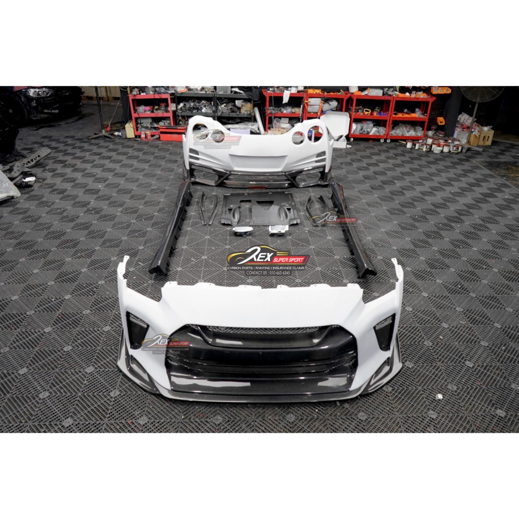 Nissan GTR35 GTR R35 Conversion Top Secret Bodykit Full Set Real Carbon ...
