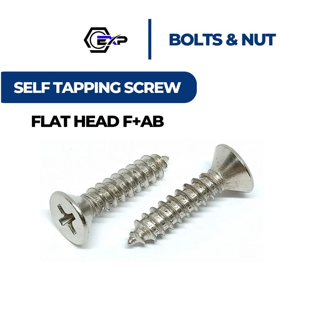 Exp (50PCS) Self Tapping ScrewCSK Flat Head Nickel Wood Screw M3.5 / 8# ...