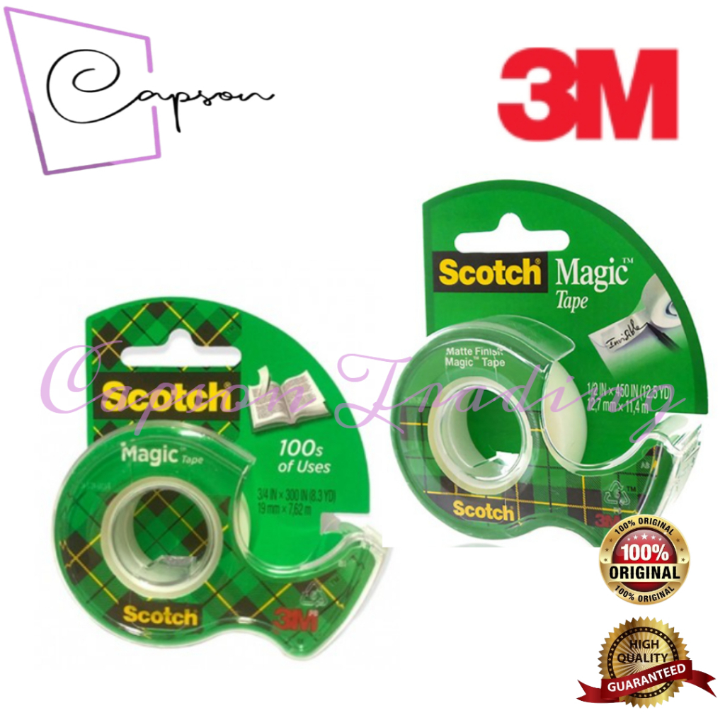 3M Scotch Invisible Matte Adhesive Magic Tape With Dispenser | Shopee ...