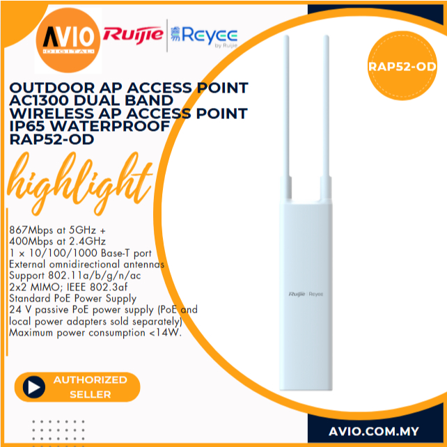 Ruijie AC1300 Dual Band Gigabit Outdoor Weatherproof Wireless AP Access ...
