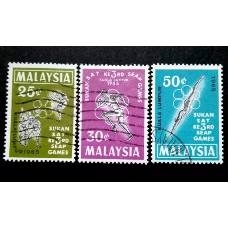 Malaysia 1965 3rd SEAP Games Kuala Lumpur Complete Set - 3pcs Used ...