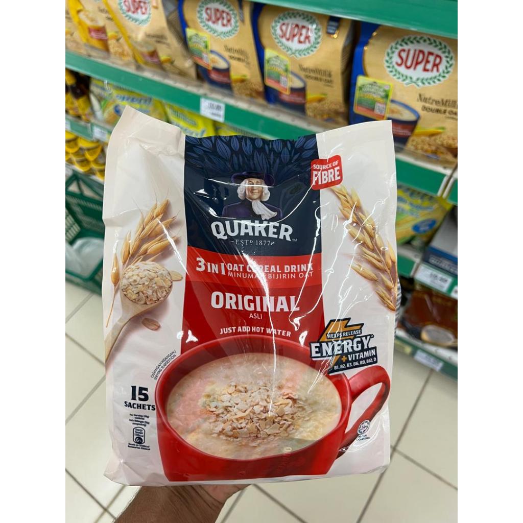Quaker 3 in 1 Cereal Drink Original 15 x 28g | Shopee Malaysia