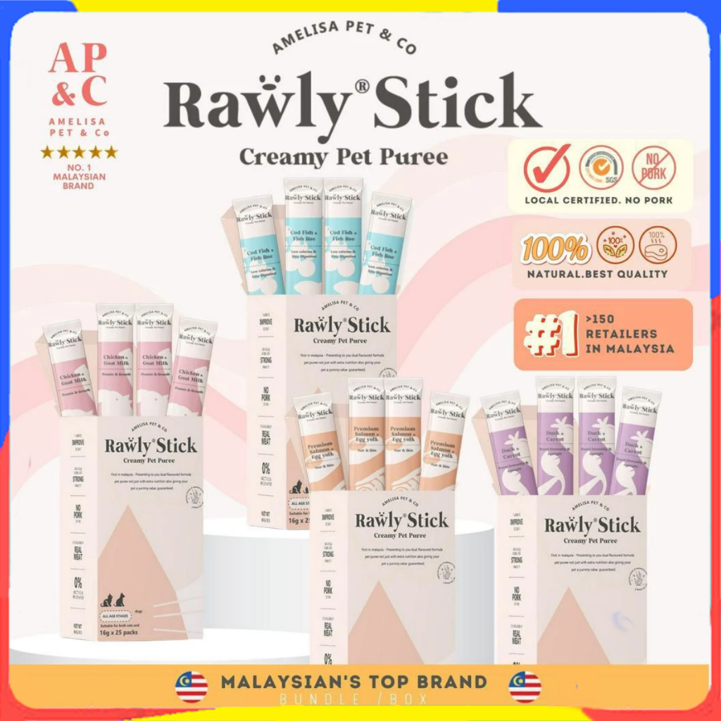 Amelisa Pet & Co. Rawly Stick Pet Puree (25 Stick/Box) | Shopee Malaysia