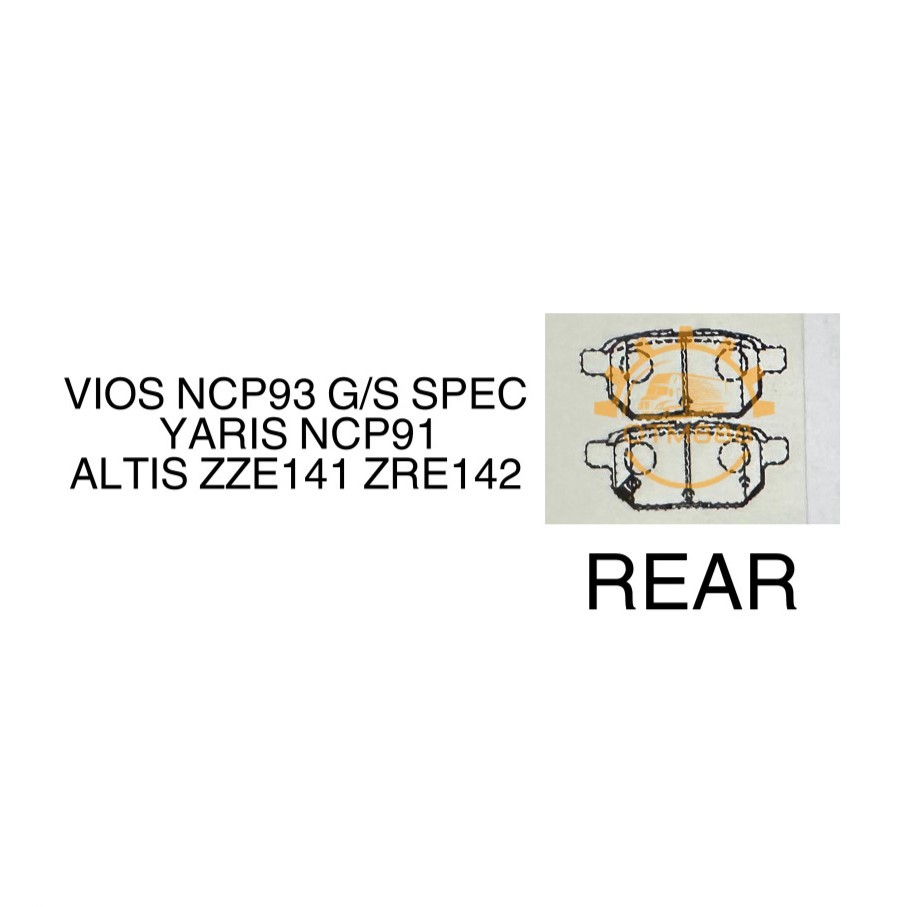 1 SET REAR BRAKE PAD FOR TOYOTA COROLLA ALTIS ZZE141 ZZE142 ZRE142 ...