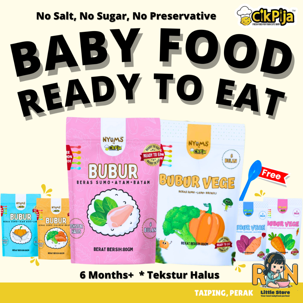 CIK PIJA BABY FOOD NYUMS Ready To Eat Bubur Makanan Baby 6 7 bulan ...