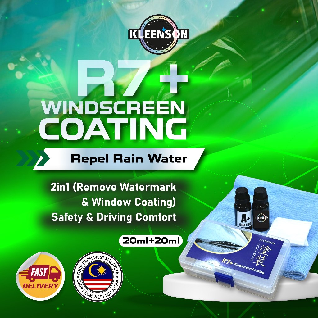 【Kleenson】R7+ Windscreen Coating (20ml+20ml) | 2IN1 Remove Watermark ...