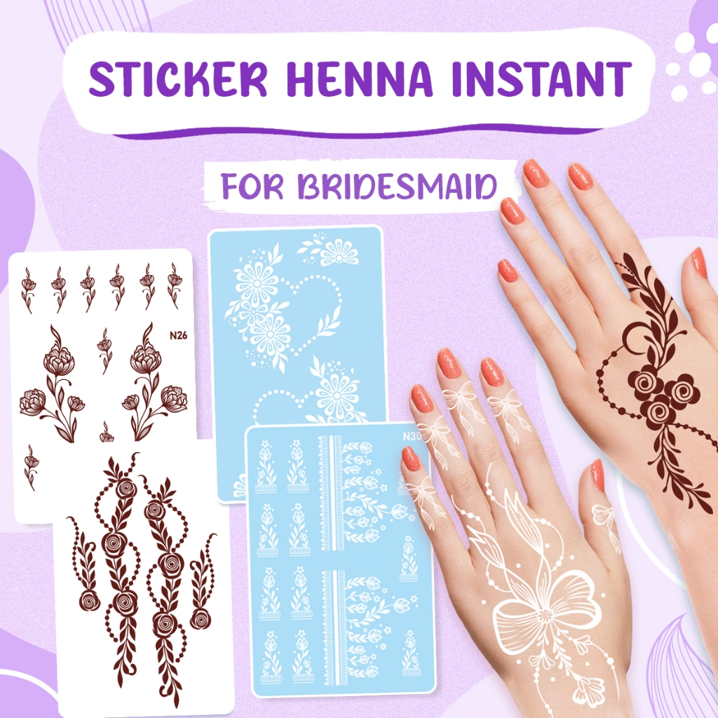 Sticker Henna Instant / Sticker Inai Instant Pengantin Color Maroon ...