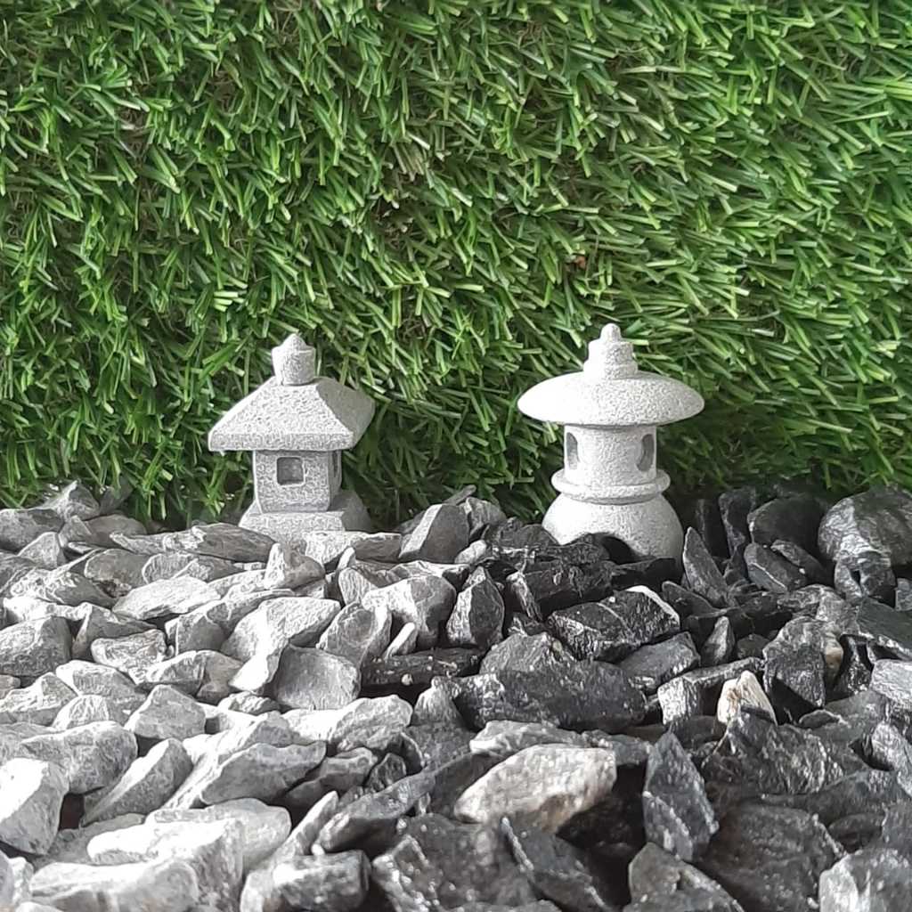 LUSHECO-Japanese Zen Garden Pebble Stone Black Chipping Stone 1kg ...