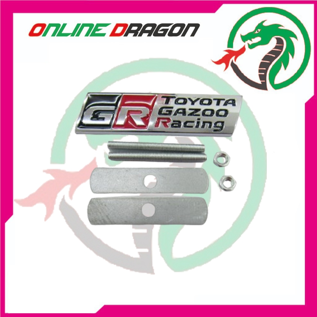 3D FRONT GRILLE LOGO EMBLEM GR TOYOTA GAZOO RACING ALUMINUM METAL BADGE ...