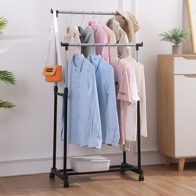 Double Stainless Steel Open Cloth Rack Standing Rack with Maximum Load ...
