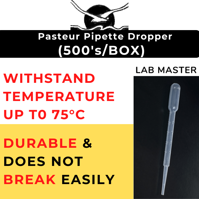 LAB MASTER/MALAYSIA 1mL 3mL(500pcs/Box) Plastic Pasteur Pipettes ...
