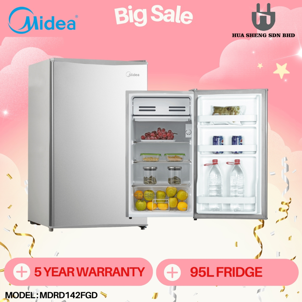 MIDEA MDRD142FGD SINGLE DOOR REFRIGERATOR 95L MINI BAR | Shopee Malaysia