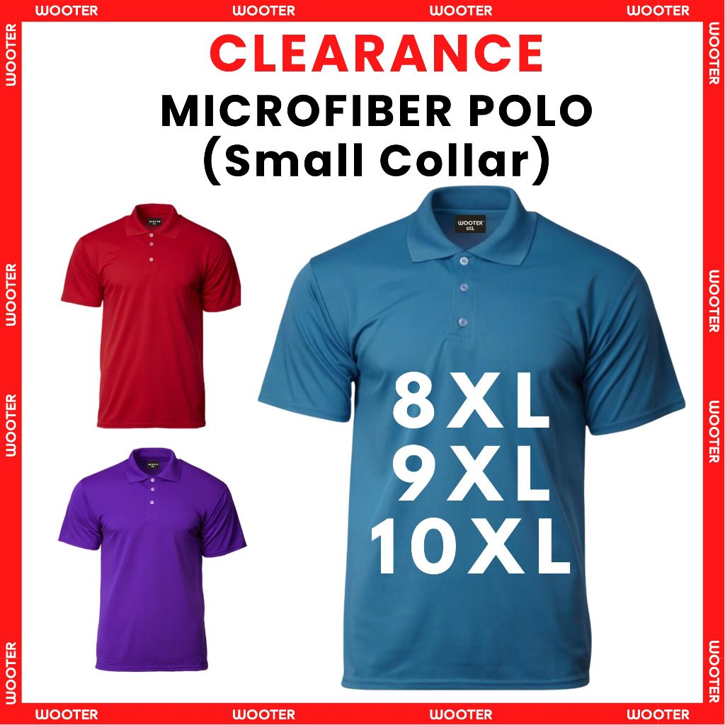 (Clearance) WOOTER Plus Size (8XL-14XL) Microfiber Polo T-Shirt Baju Lelaki Berkolar Plus Size ...