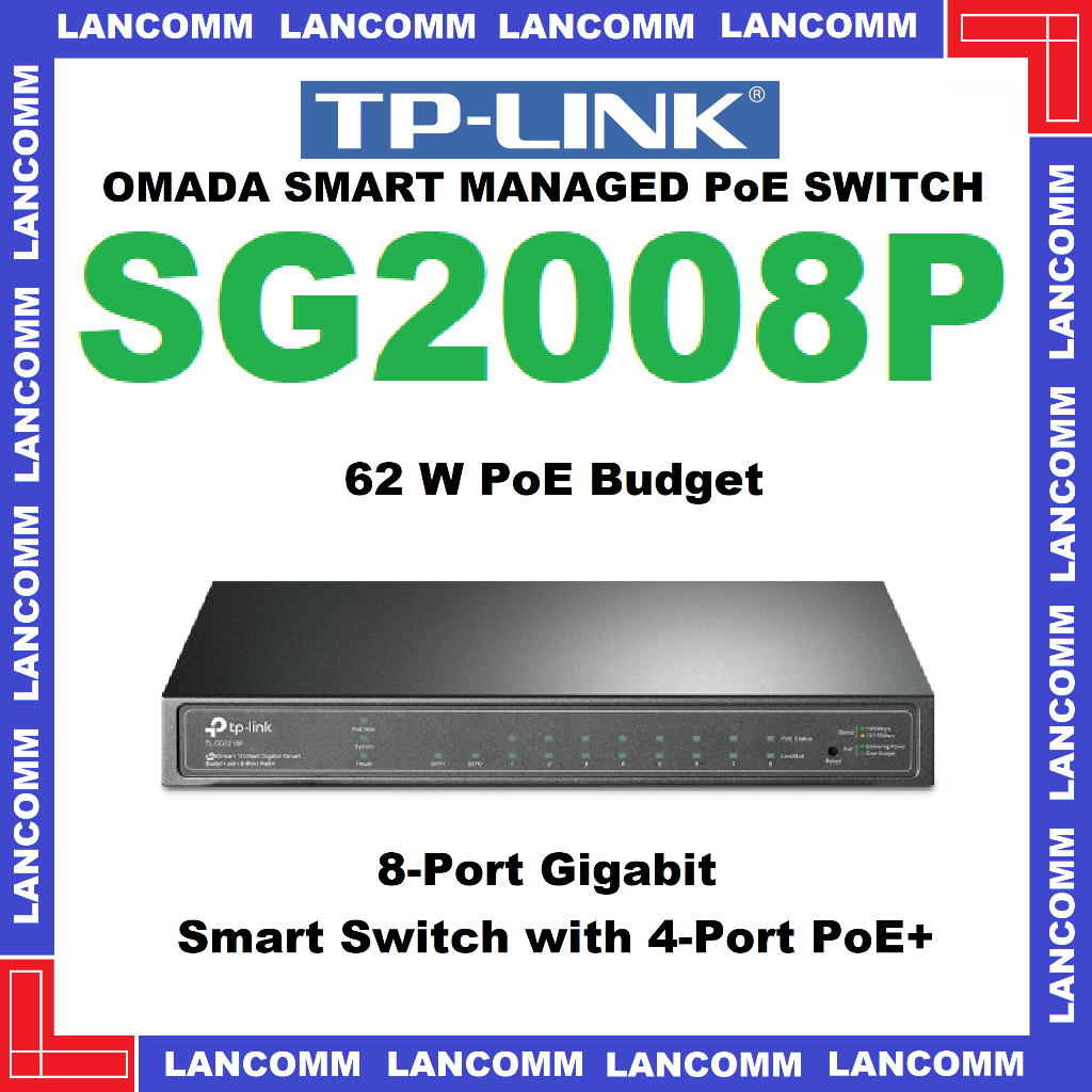 TP-LINK SG2008P Omada Cloud-Base 8-Port Gigabit Smart Switch with 4 ...