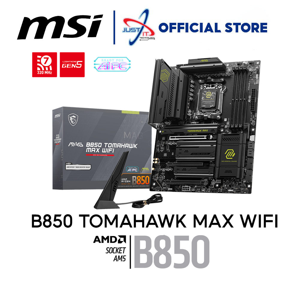 MSI B850 TOMAHAWK MAX WIFI DDR5 / D5 AM5 GAMING MOTHERBOARD COMBO 7600 / 7700X / 7950X / 8600G ...