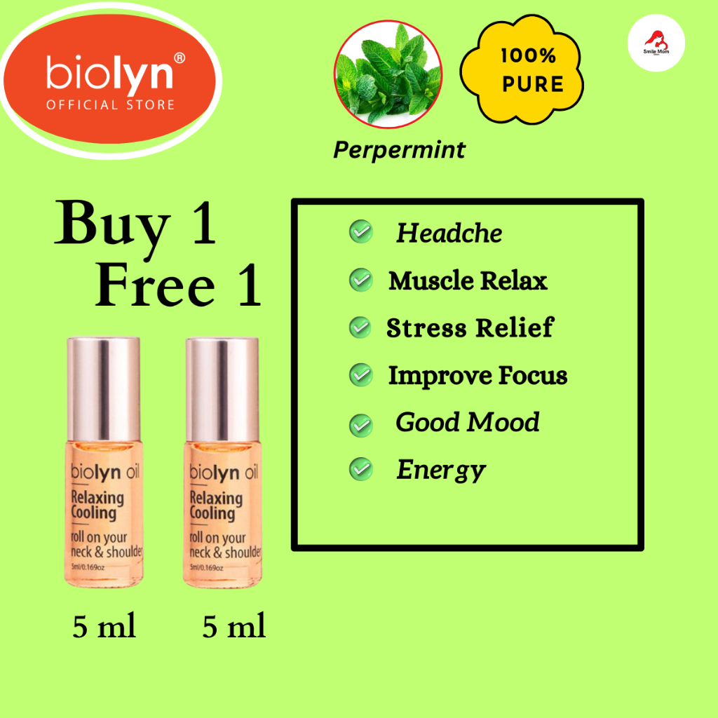 (Buy 1 free 1)BIOLYN OIL寳寧油 100% Pure Peppermint Essential Oil (纯薄荷精油 ...