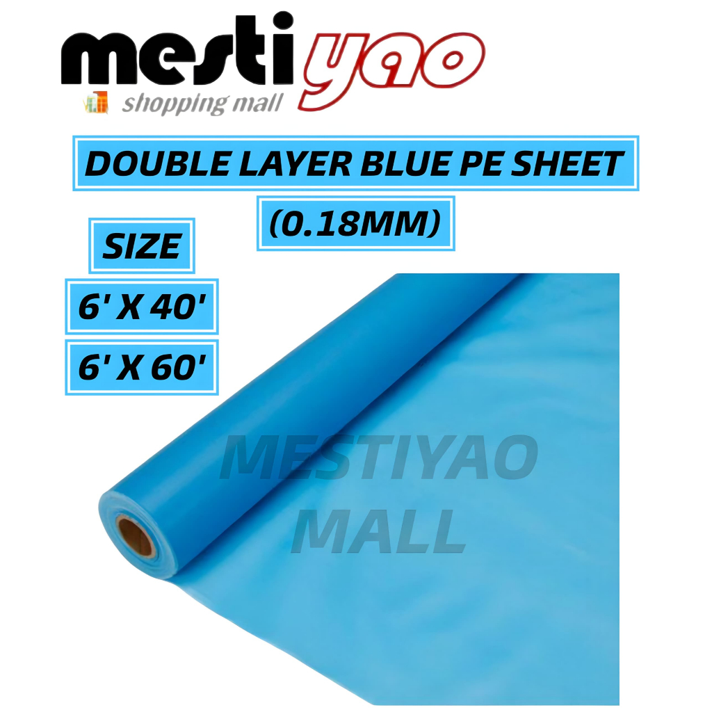 (6' X 40'/6' X 60' *DOUBLE LAYER*) Pe Sheet/Plastic Biru/Plastic ...