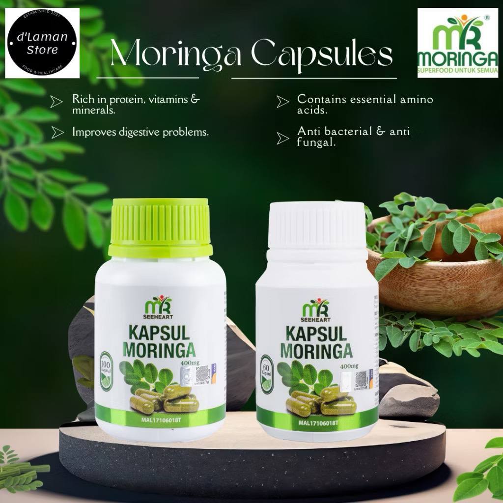 [Ready Stock] MR Moringa Oleifera Premium Capsules Supplement for ...