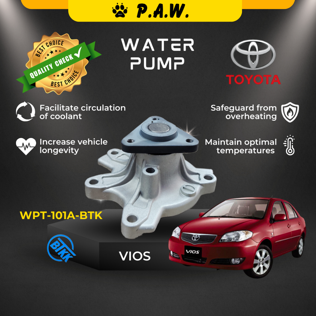 Toyota Vios 1.5 NCP42 NCP93 NCP150 2002-2015 BTKK Water Pump 101A ...