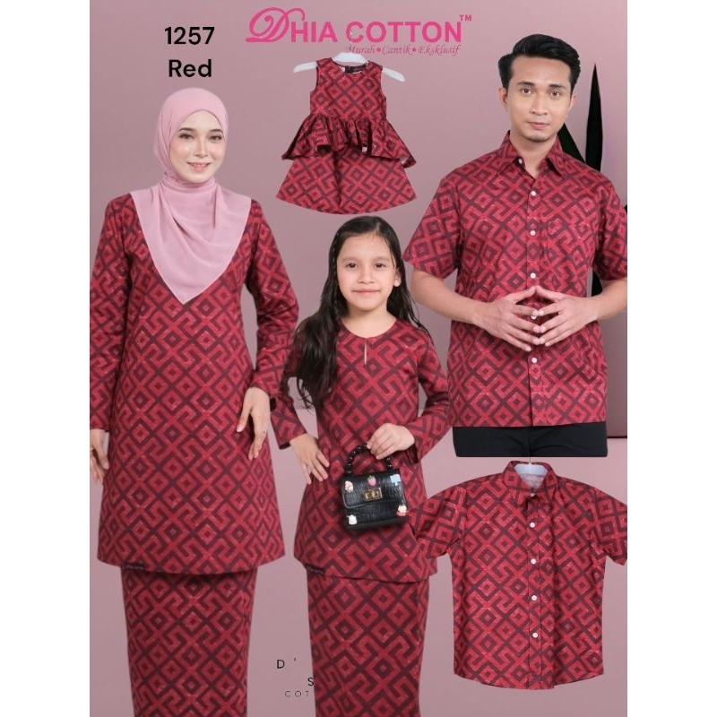 [SET 1257] SEDONDON FAMILY RAYA COTTON (RED) | Shopee Malaysia