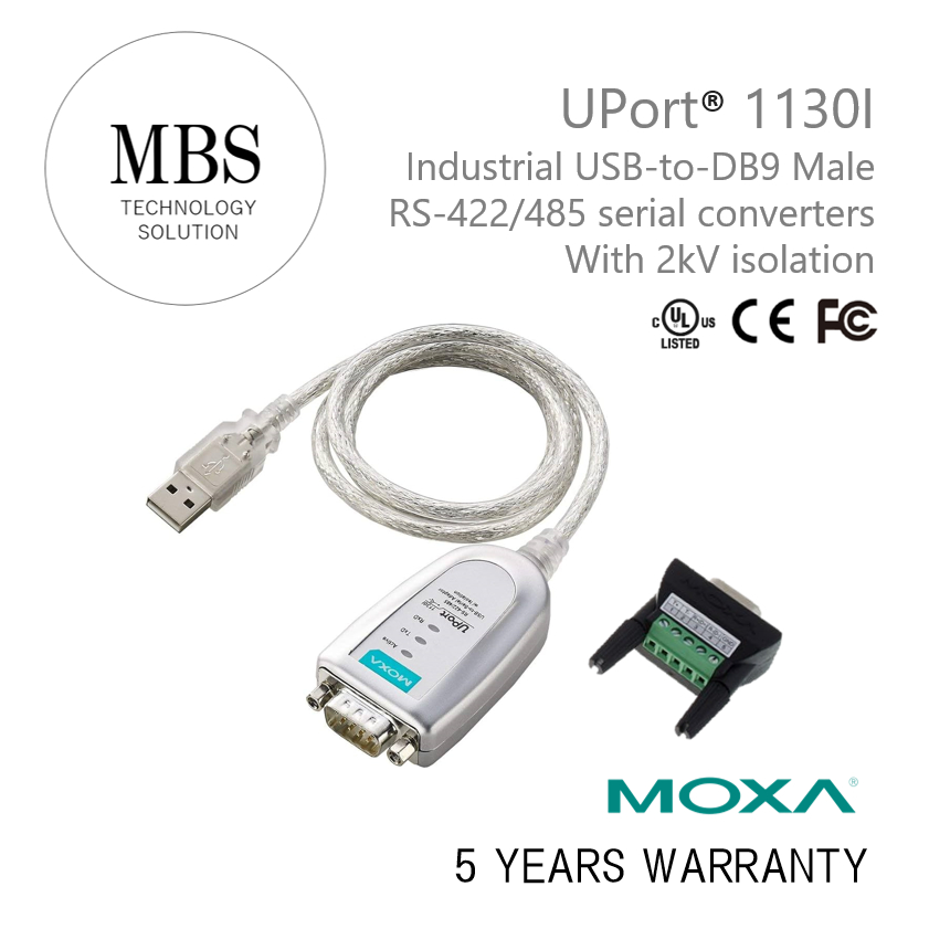MOXA Original & Brand New UPort 1130I 1-Port USB-to-DB9 RS-422/485 Male ...