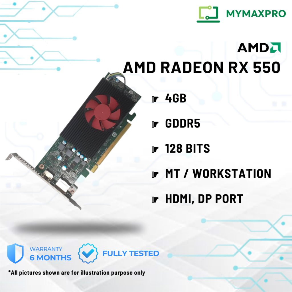 【READY STOCK】AMD Radeon RX 550X 4GB GDDR5 128Bits HDMI DisplayPort MT ...