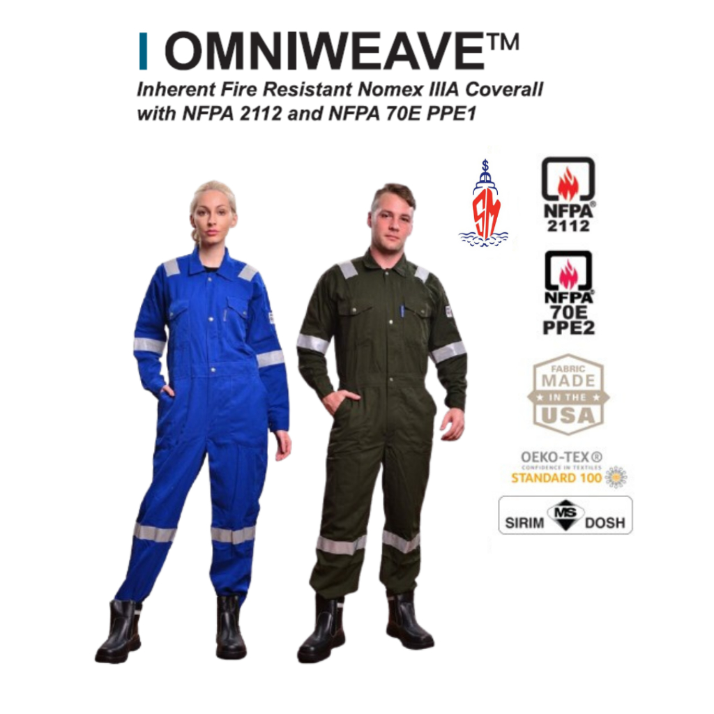 Tencate Omniweave Inherent Fire Resistant coverall 150gsm with NFPA ...