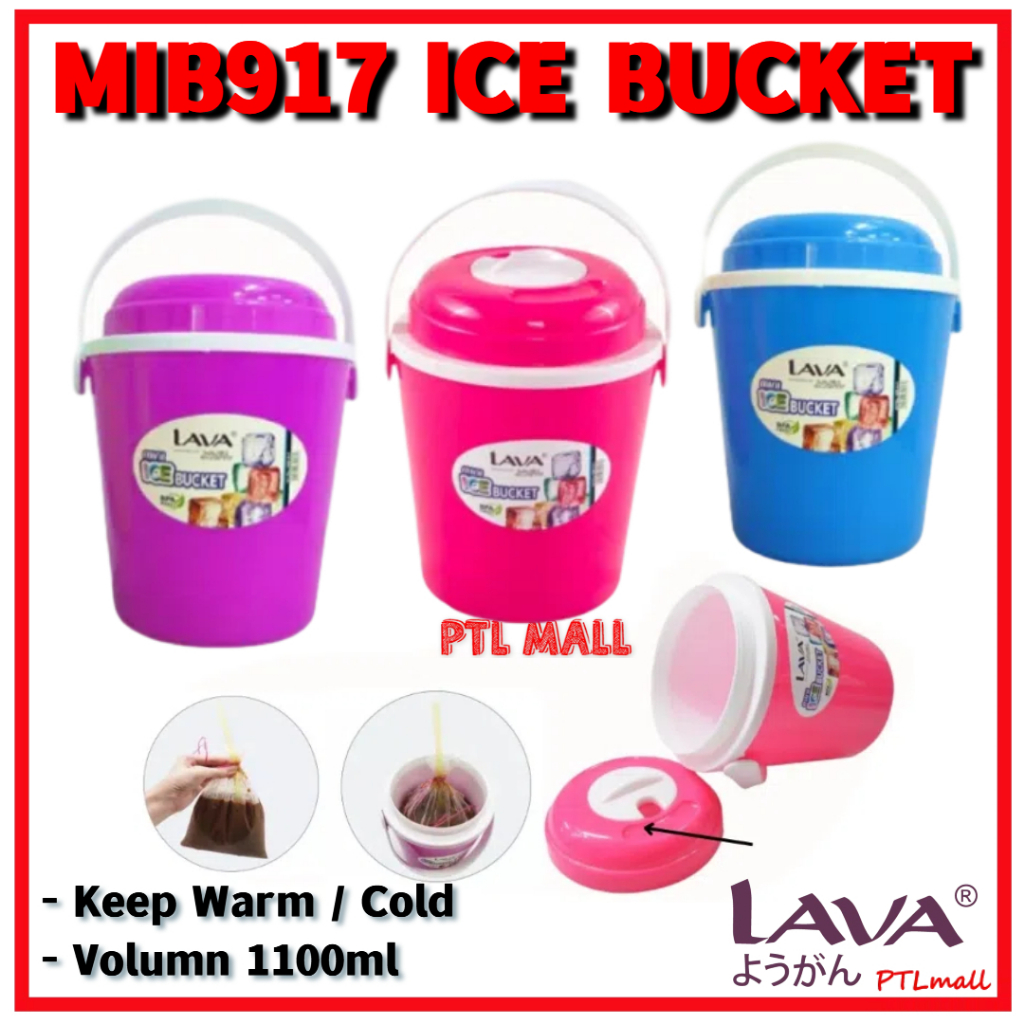 LAVA 1100ml Mini Ice Bucket BPA Ice Storage MIB917 Container With Straw ...