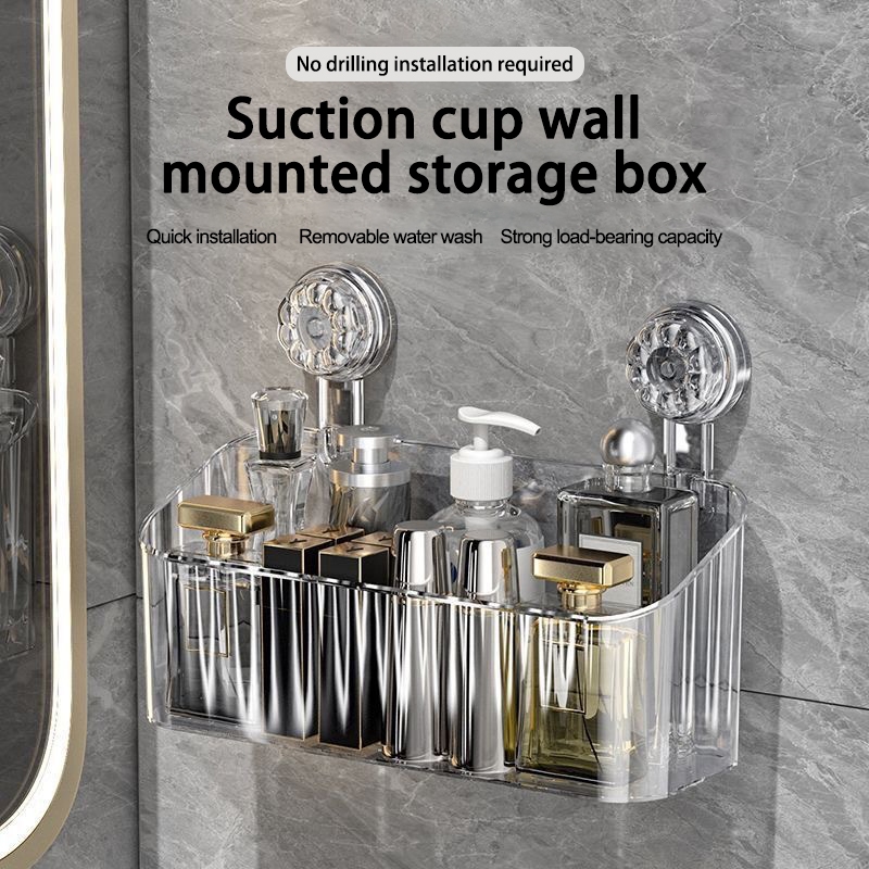Suction Cup Storage Rack Bathroom Shelf Sink Cosmetics Storage Rack ...