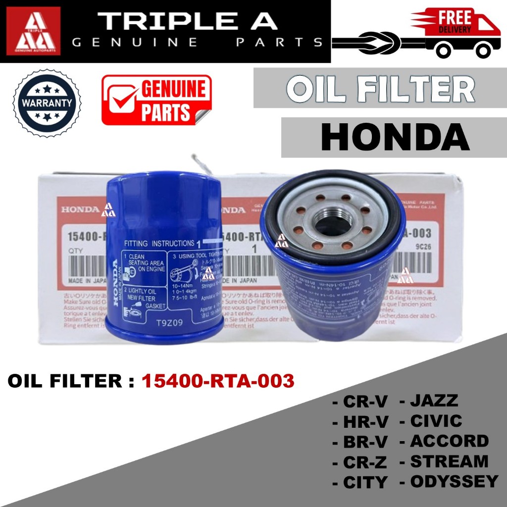 ORIGINAL HONDA OIL FILTER 15400-RTA-003 - CITY / JAZZ / CRV / HRV / BRV ...
