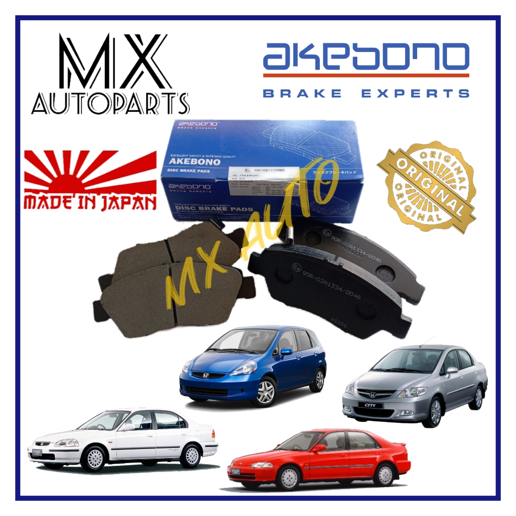 ( MADE IN JAPAN ) AKEBONO FRONT DISC BRAKE PAD HONDA CITY SEL JAZZ GD ...