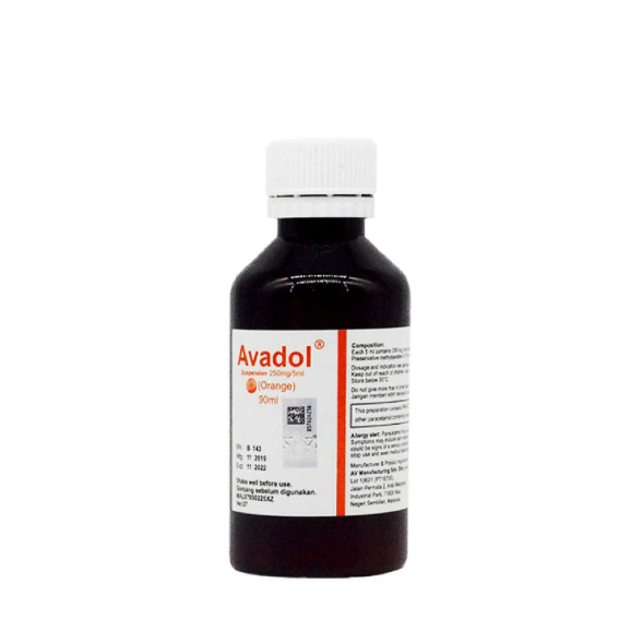 ( Ubat Demam Kanak-Kanak) Avadol suspension 90ml -250 mg/5ml ...