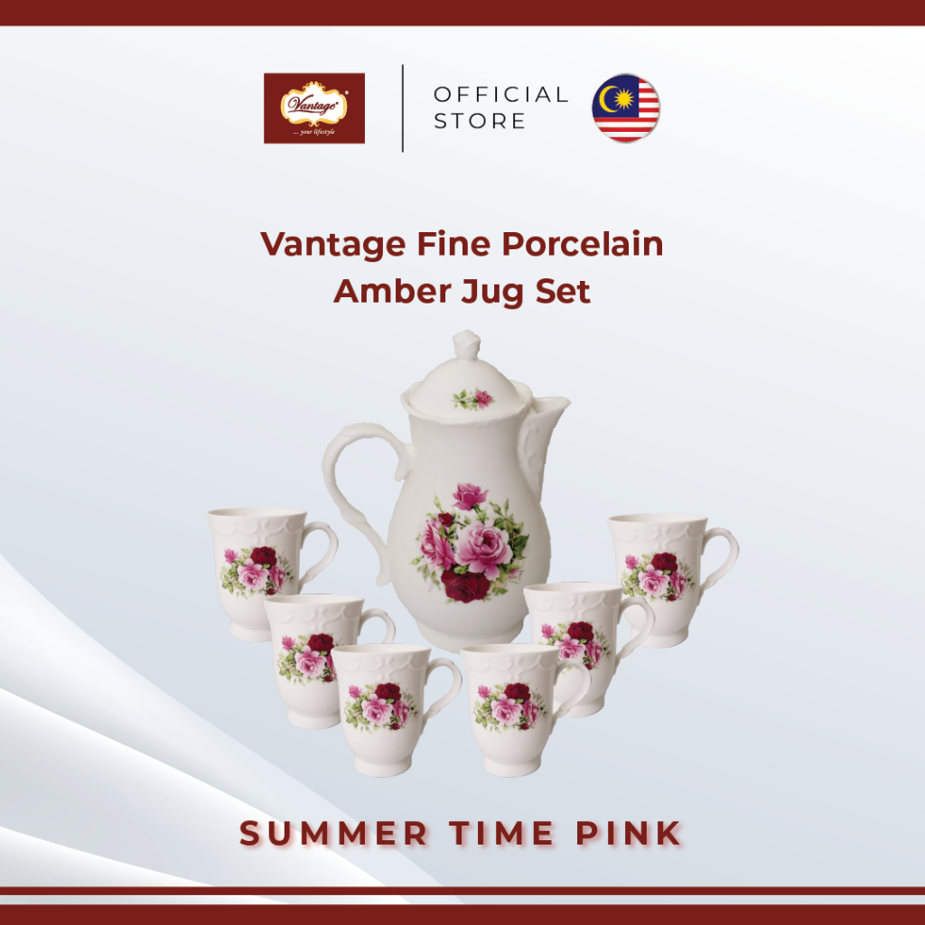 Vantage Fine Porcelain Summer Time Pink (F2)Amber Jug Set Without Gold ...